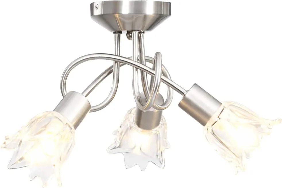 Stropní lampa průhledná skleněná stínidla 3 žárovky E14 tulipán 289227
