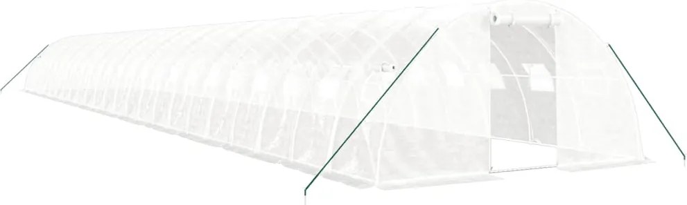 Skleník s ocelovým rámem bílý 96 m² 24 x 4 x 2 m 3188082