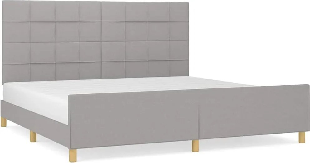 Rám postele bez matrace světle šedý 200 x 200 cm textil 3125081