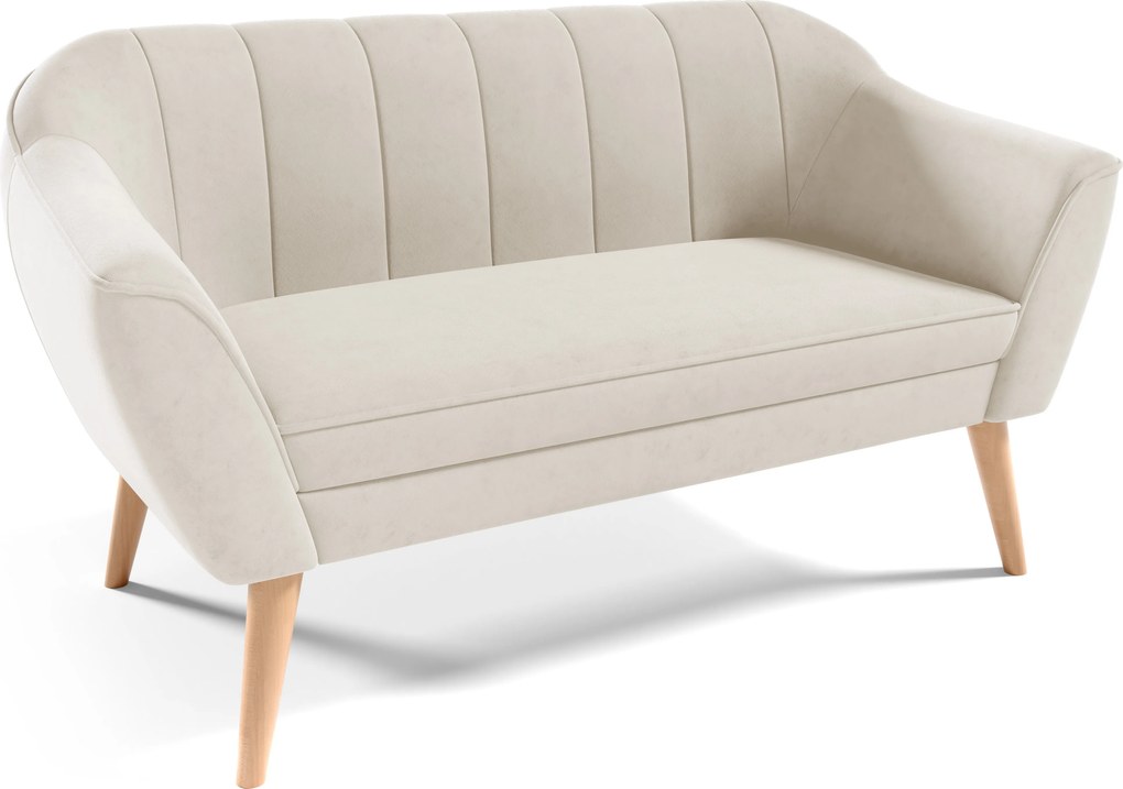 Eka Pohovka dvoumístná VOJO, 150 cm Látka Velutto: Kávová (Velutto 06), Výběr nohou: Bílé