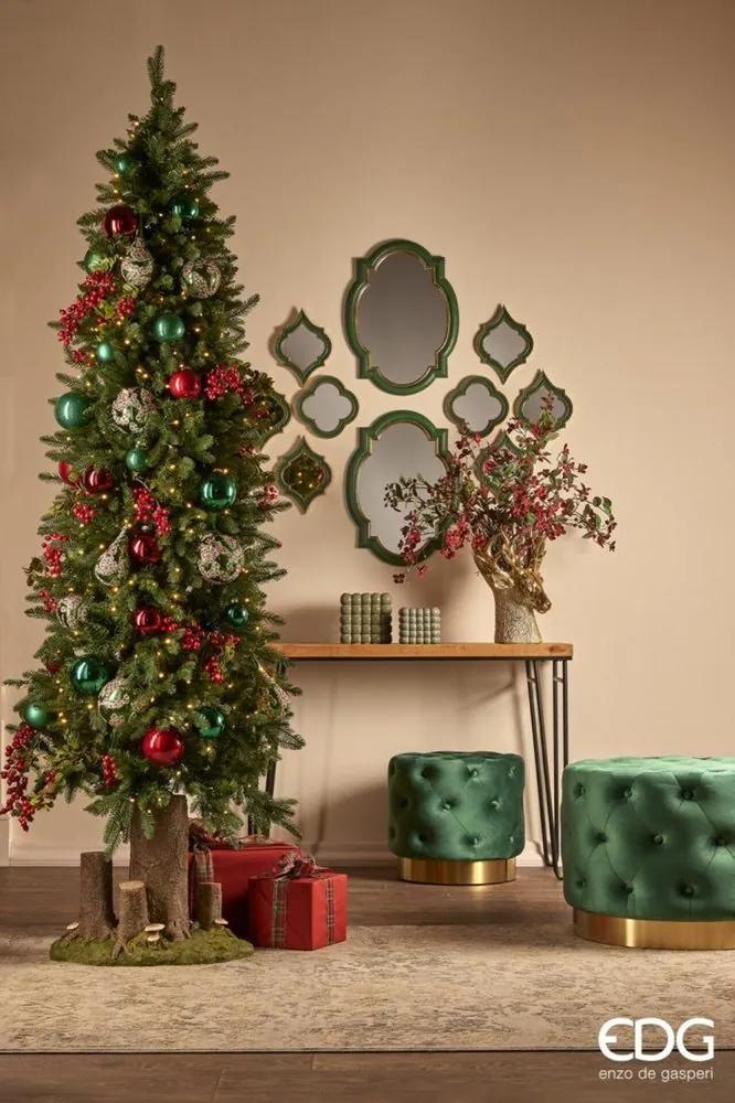 Vánoční strom zelený se světly s kovovým stojanem 210 cm 480 MINILED