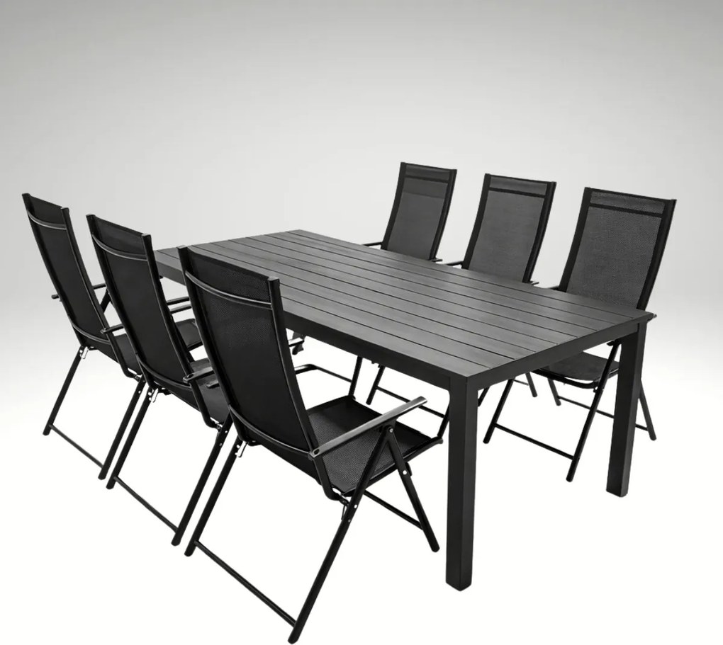 Vikio Zahradní set 190x90 pro 6 osob V137-190 černá