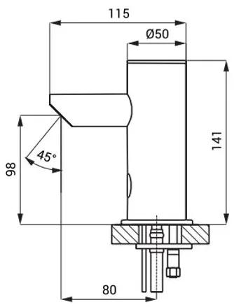 Sanela Baterie umyvadlová elektronická pro teplou a studenou vodu, 24 V DC, nerez, SLU 93