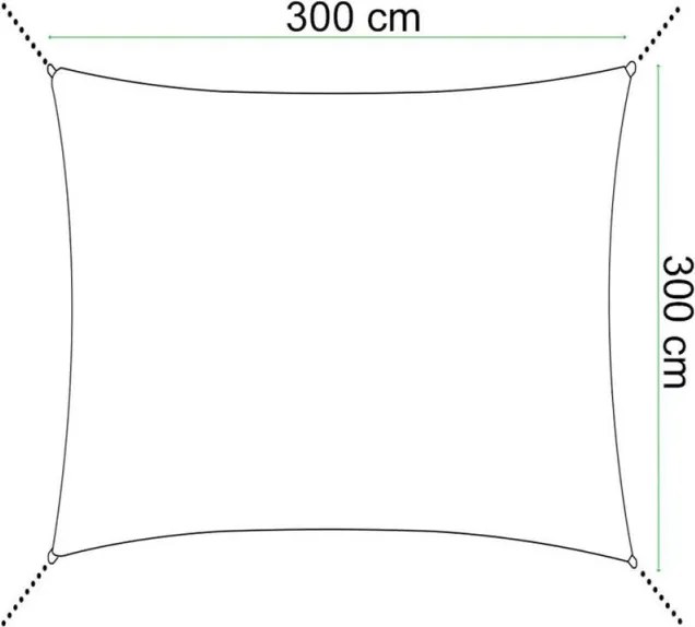 Stínící sluneční plachta 3x3 m SPRINGOS SN0054 tmavě šedá