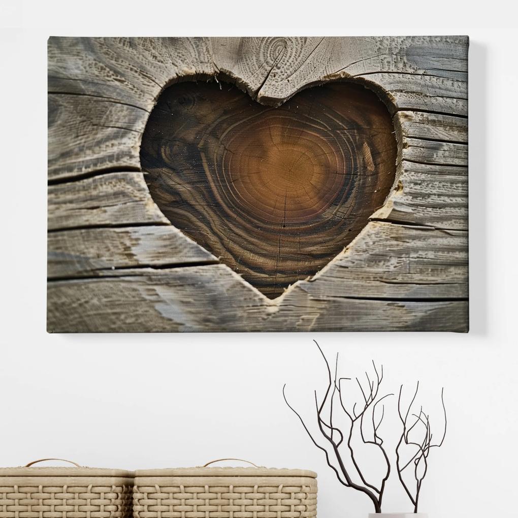 Obraz na plátně - Srdce esence, dřevo styl FeelHappy.cz Velikost obrazu: 180 x 120 cm