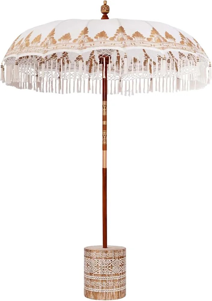 Balijský deštník se základnou Krémová 185 x 185 x 260 cm 3356885