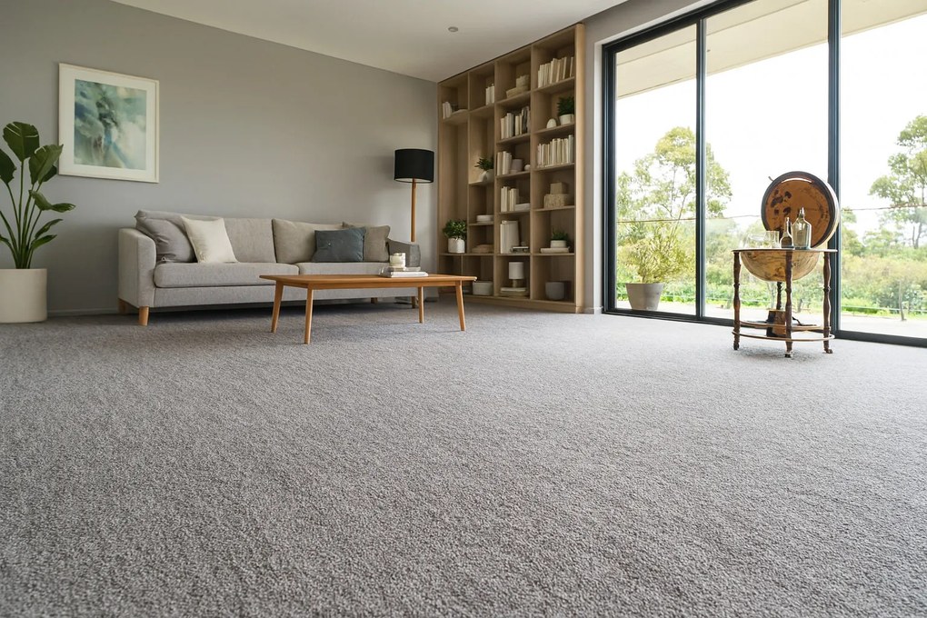 Spoltex, Metrážový koberec Leon 39144 Šedý, na míru, šíře 4m, šedá, filc, chodba / předsíň