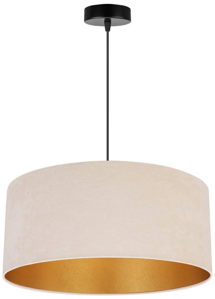 Závěsné svítidlo Mediolan, 1x světle béžové/zlaté textilní stínítko, (výběr ze 2 barev konstrukce), (fi 44cm)