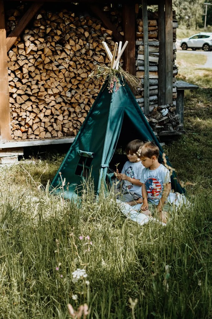 Vigvam design Venkovní Teepee Wild Child, Pine (zelené) - ČTVERCOVÉ BEZ DOPLŇKŮ