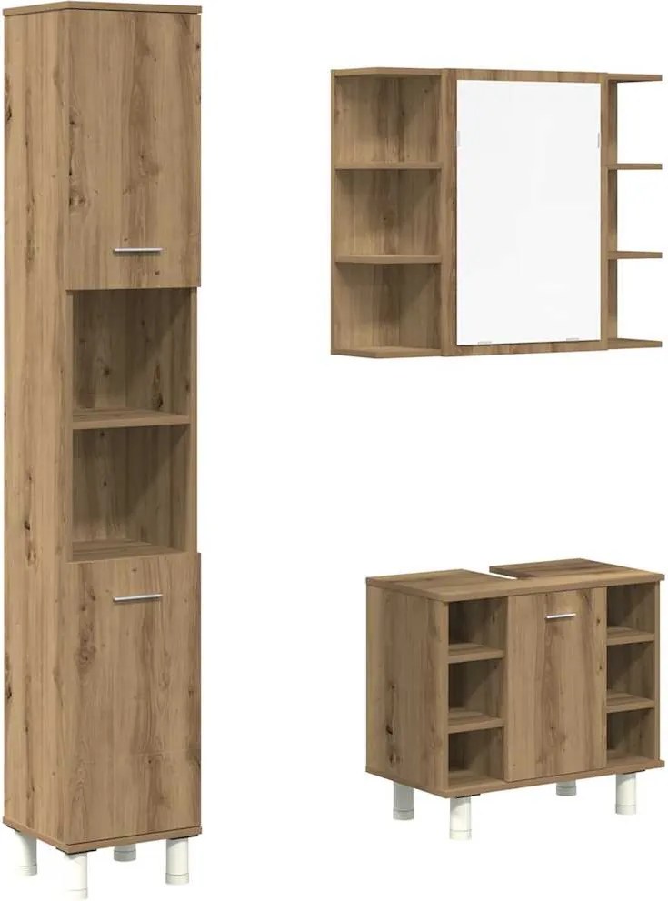 3dílná koupelnová sestava dub artisan kompozitní dřevo 3328570
