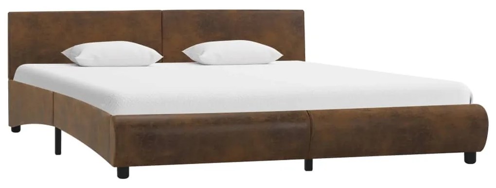285478 vidaXL Rám postele hnědý umělá kůže 160 x 200 cm