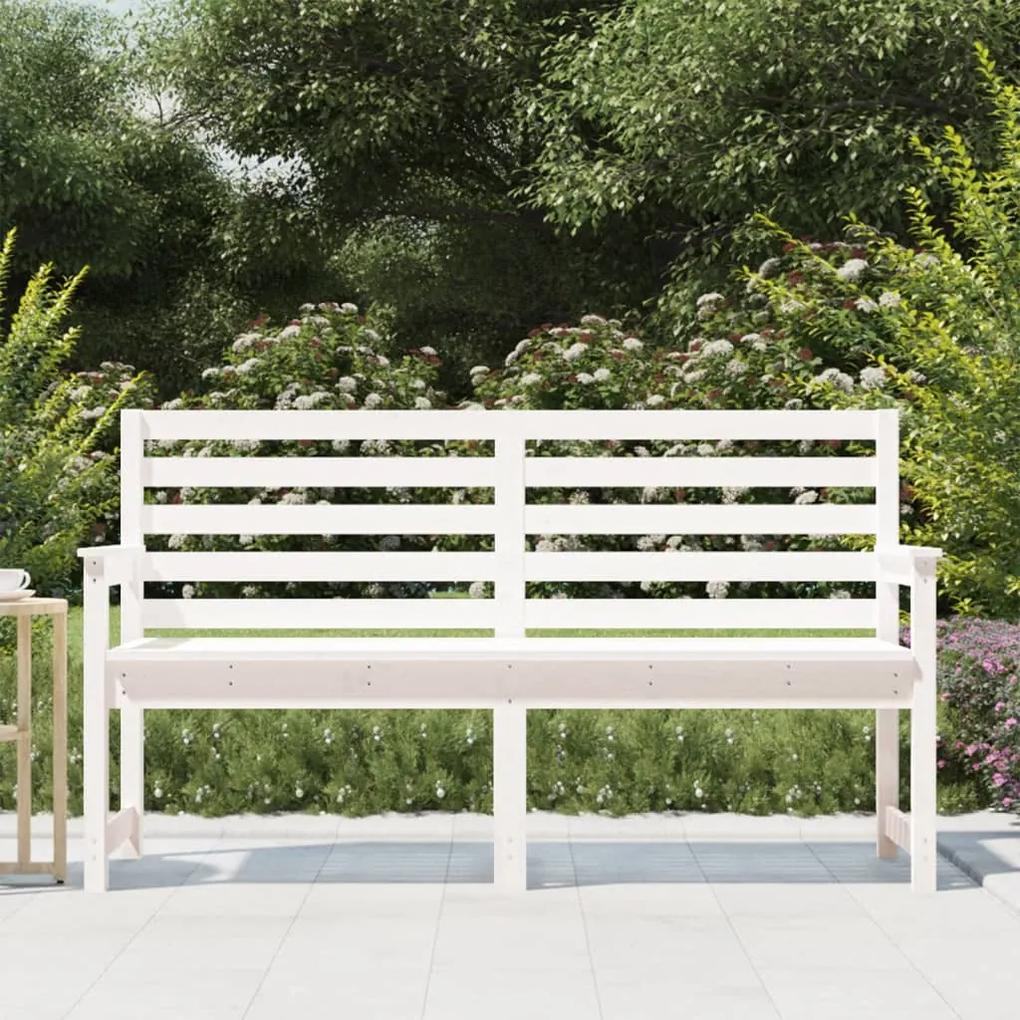 Zahradní lavice bílá 159,5 x 48 x 91,5 cm masivní borové dřevo,  824068
