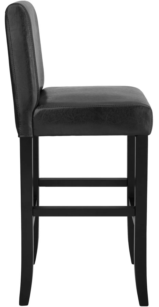 tectake 400551 Barová židle dřevěná černá dřevo