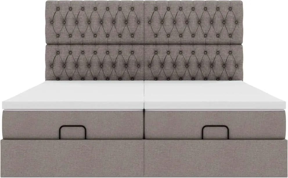 Osmanský rám postele s matrací taupe 160x200cm textil 3313710