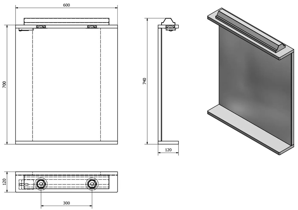 Aqualine KORIN zrcadlo s LED osvětlením a zásuvkou 60x70x12cm - KO397