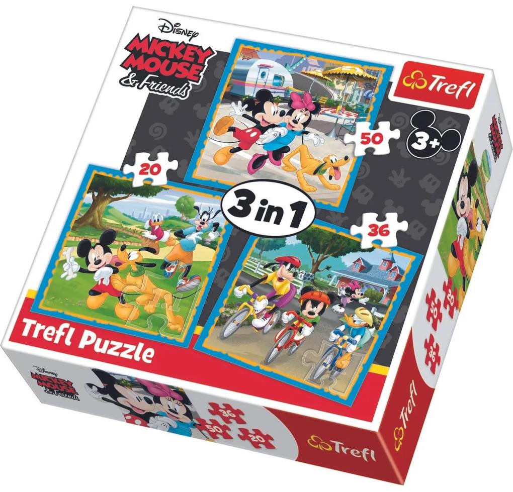 Trefl Puzzle Mickey Mouse a přátelé 3v1 (20,36,50 dílků)