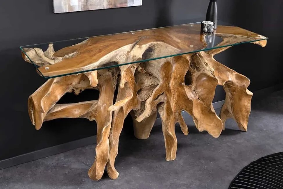 Designový konzolový stolek z masivu Avanis Teak 150cm
