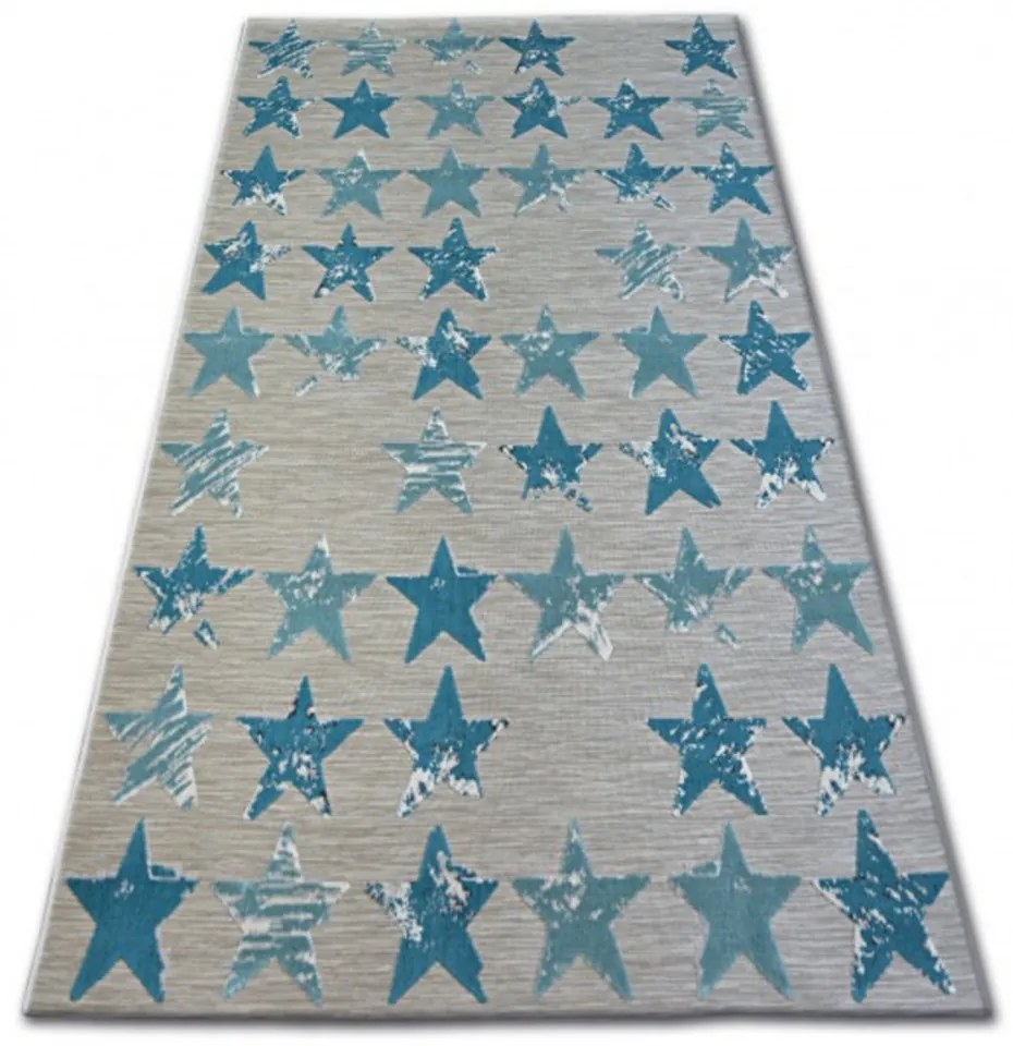 Kusový koberec PP Hvězdy modrý, Velikosti 80x150cm