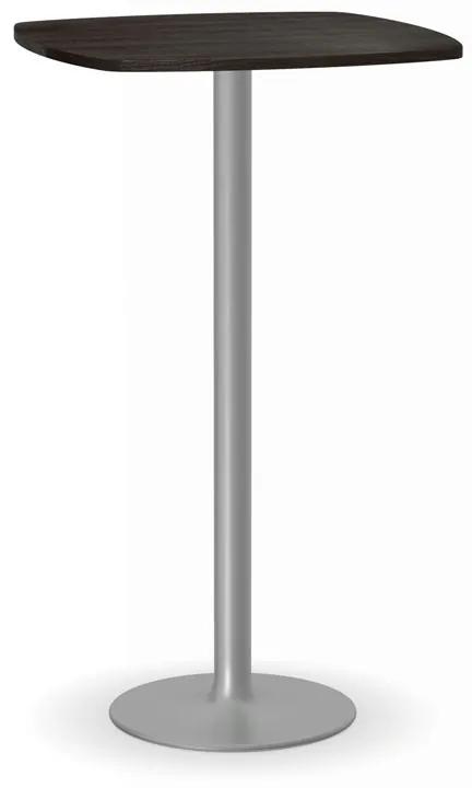 Koktejlový stůl OLYMPO II, 660x660 mm, šedá podnož, deska wenge
