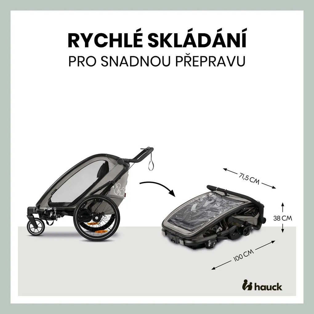 Hauck Bike N Walk Duo cyklovozík 3v1 light grey