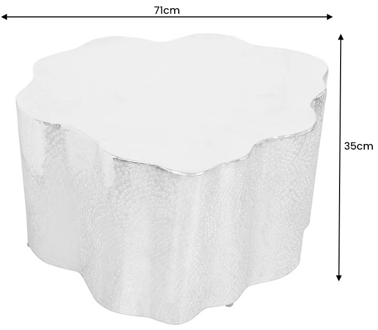 Konferenční stolek Organic - 70cm stříbrný