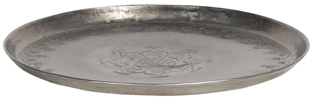 Stříbrný antik talíř s vyrytými ornamenty - Ø 21*2 cm
