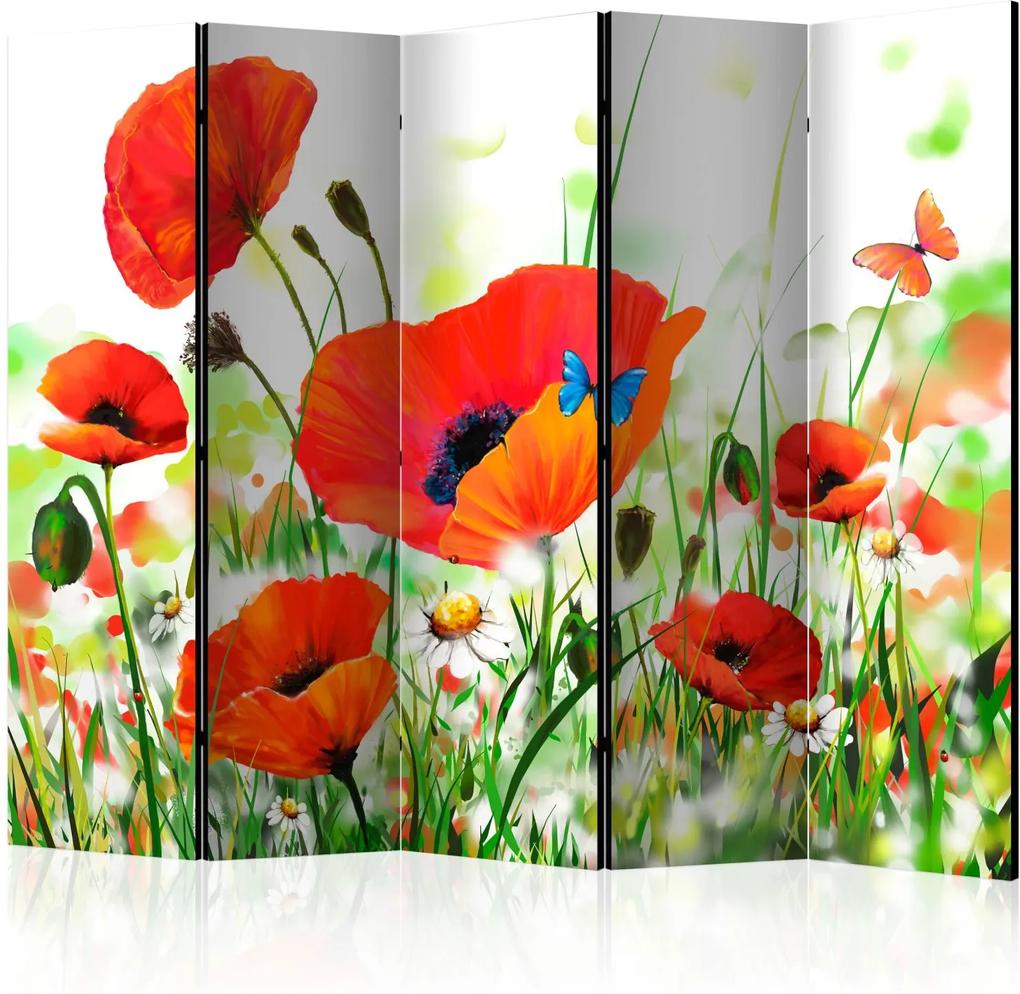 Paraván - Country poppies [Room Dividers] 225x172