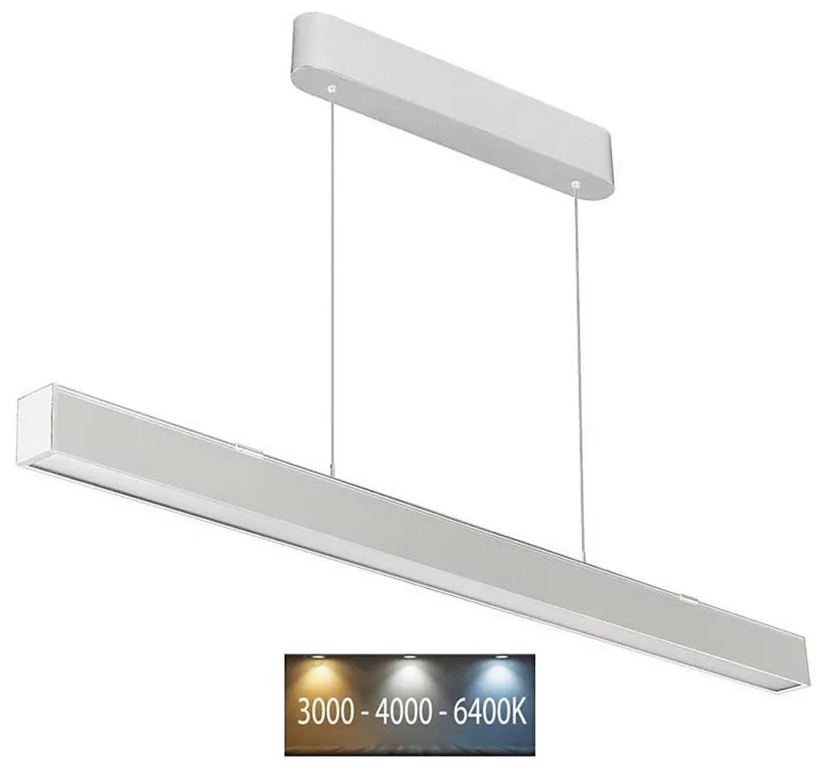 LED Lustr na lanku LED/40W/230V 3000/4000/6400K bílá