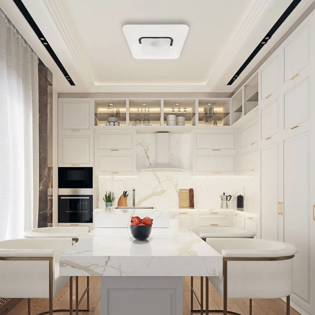 Stropní LED svítidlo Sparky Square, 1x LED 65w, 3000-6000k, w/ch, s ovladačem