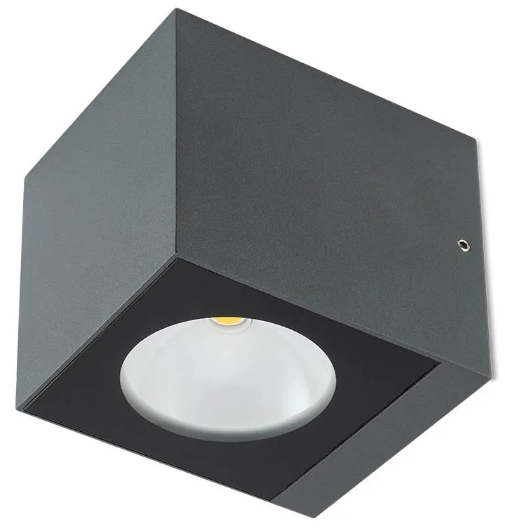 Redo group Redo Teko, šedé nástěnné exteriérové svítidlo se svícením dolu, 2x6W LED 3000K, výška 9,1cm, IP65