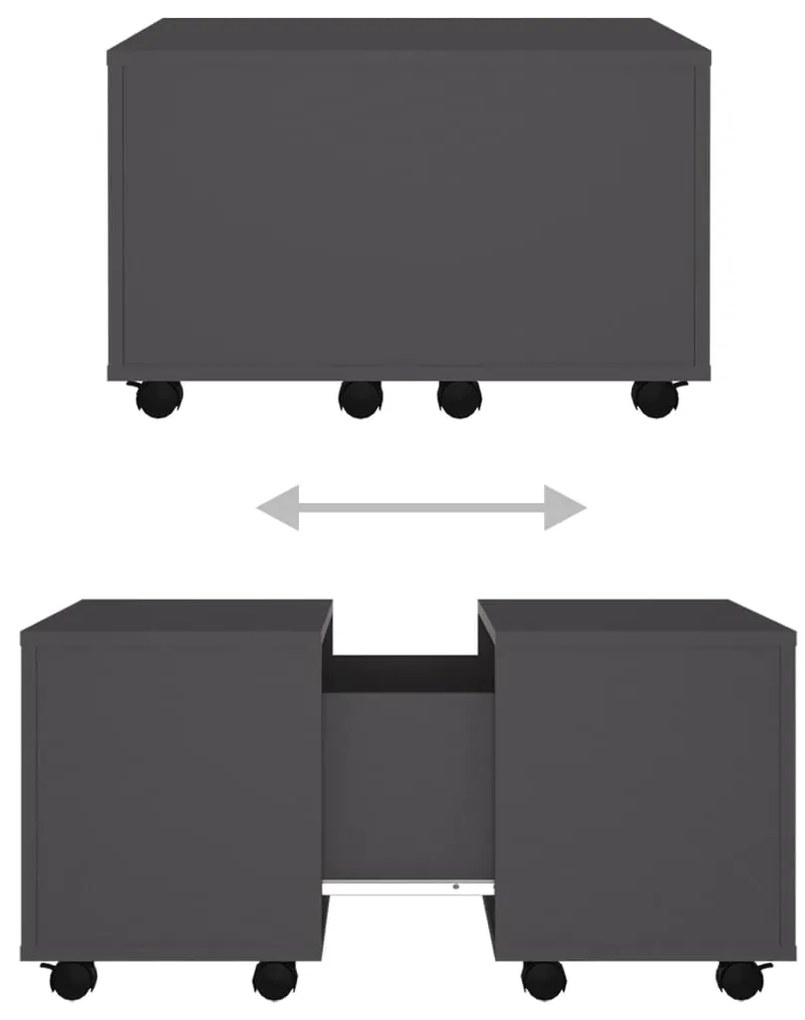vidaXL Konferenční stolek šedý 60 x 60 x 38 cm dřevotříska