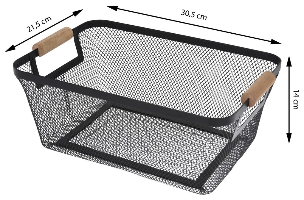 Kovový košík na ovoce Allison, 30,5x21,5x14 cm