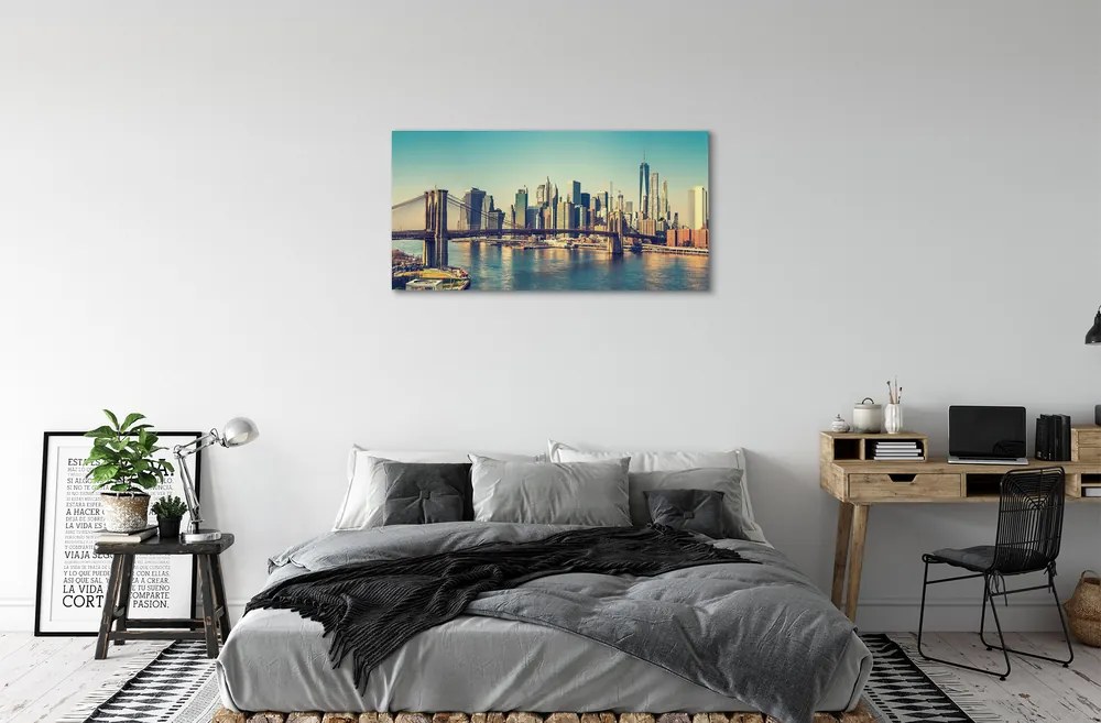 Obrazy na plátně Panorama bridge river 120x60 cm