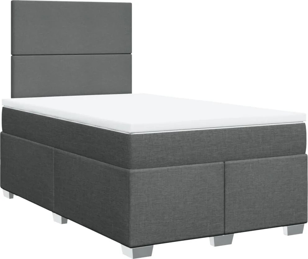 Box spring postel s matrací tmavě šedá 120x200 cm textil 3292749