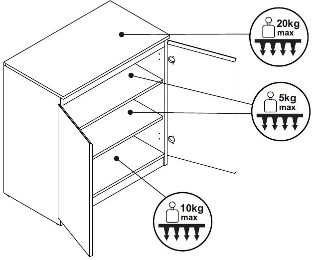 Skříňka 2-dveřová Carlos, dub artisan/grafit, 75 cm