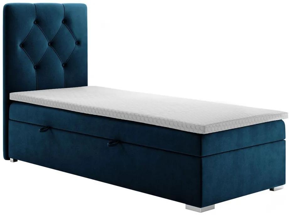 Luxusní jednolůžková postel CULI Černá 90x200 cm Levá