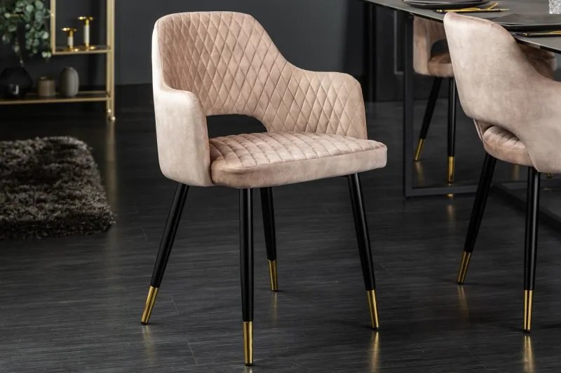 Designová židle Laney šedo-růžový samet