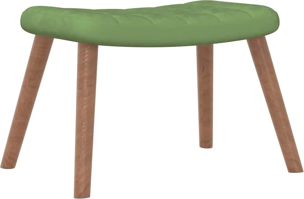 Relaxační křeslo se stoličkou světle zelené samet 327669