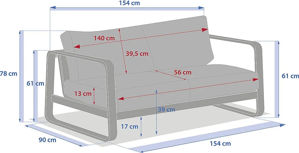 DEOKORK Hliníková sestava ISABELLA pro 7 osob (café)