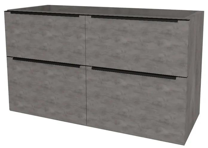 Mereo Mailo, koupelnová skříňka 121 cm, černé madlo, Multidecor, Beton tmavě šedý CN593SBBET2