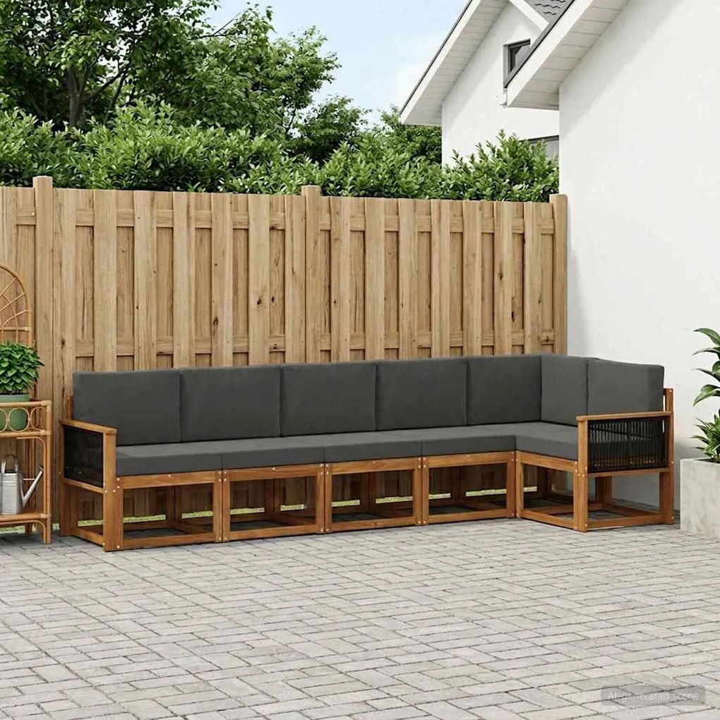 Venkovní pohovková souprava 6 ks Přirozená a Anthracitová 3385253