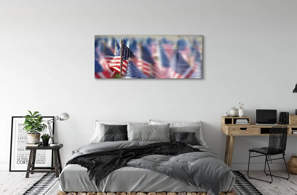 akrylový obraz Vlajky Spojených států 120x60 cm