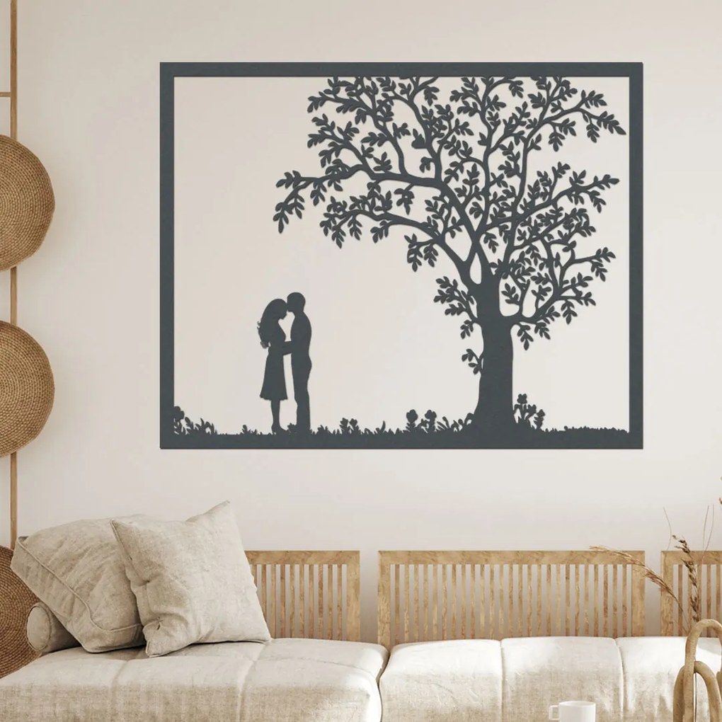 dřevo života Dřevěný strom na zeď SOUZNĚNÍ Rozměry (cm): 80x64, Zvolte barvu dekoru: Antracitová