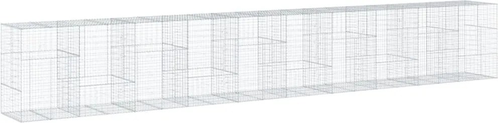 Gabionový koš s víkem 1 000 x 100 x 150 cm pozinkované železo 3295222