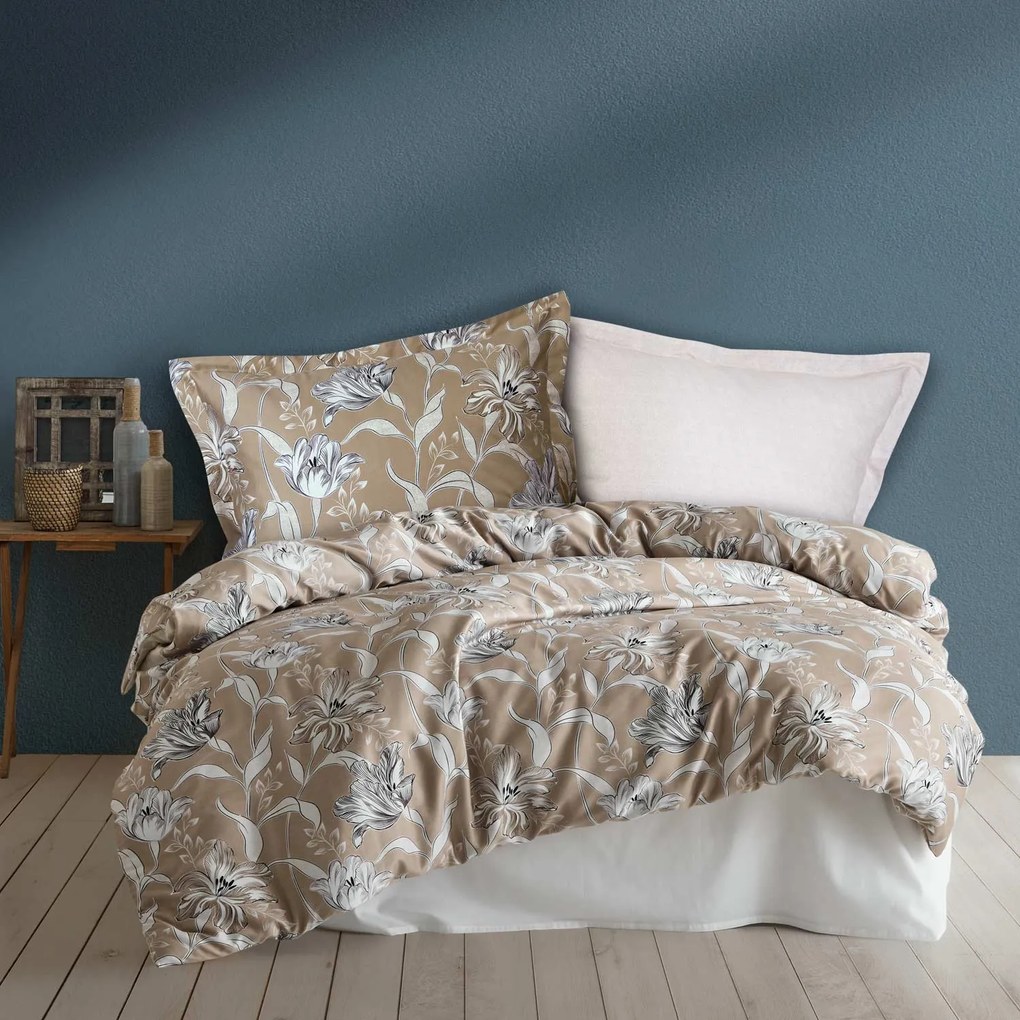 SATÉNOVÉ POVLEČENÍ LUXURY PREMIUM VITALE 160X200 CM, 2KS 70X80 CM KVĚTY