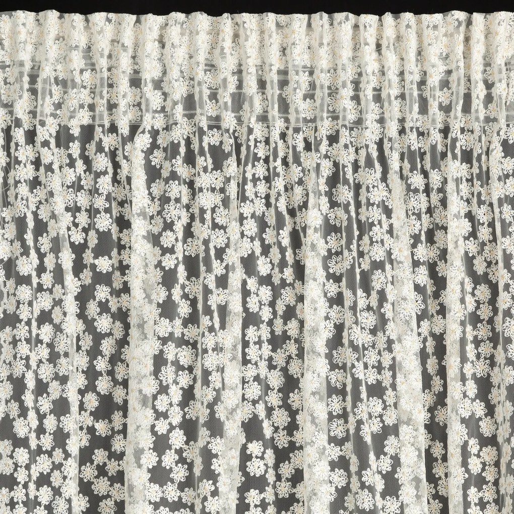 ZÁCLONA NA PÁSCE DAISY 140X270 CM BÍLÁ