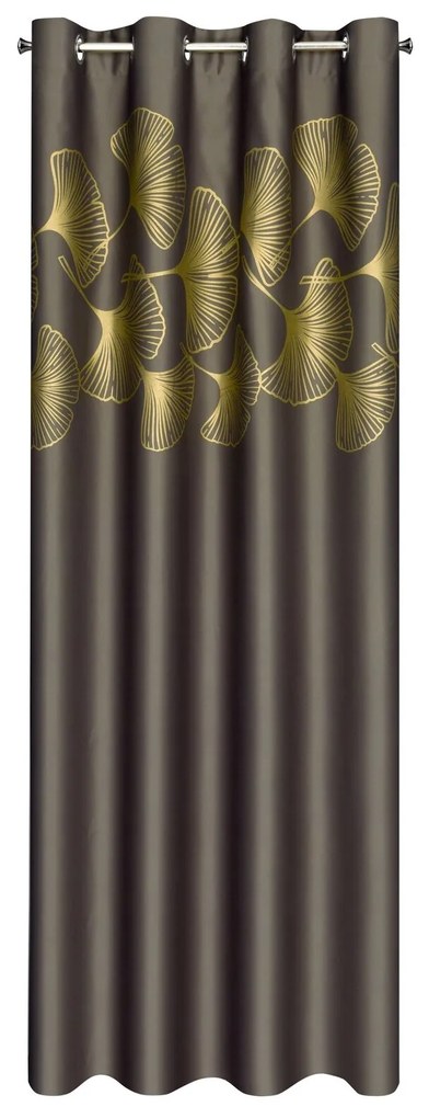 ZATEMŇOVACÍ ZÁVĚS NA KROUŽCÍCH HARMONY 140X250 CM HNĚDÁ
