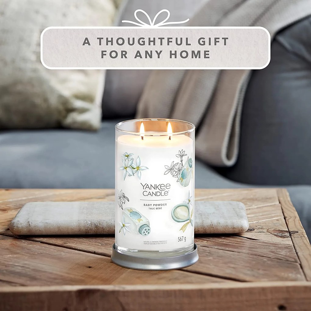 Yankee Candle vonná svíčka Signature Tumbler ve skle velká Baby Powder 567g