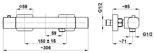 KFA Armatura 5756-010-34 - Termostatická sprchová baterie MALAGA rose gold
