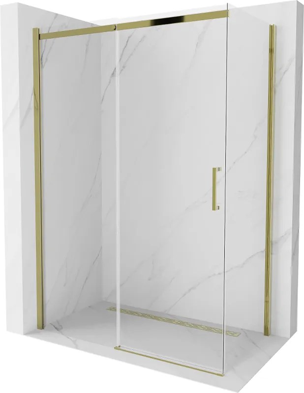 Mexen Omega sprchový kout 130x70cm, 8mm sklo, zlatý profil-čiré sklo, 825-130-070-50-00